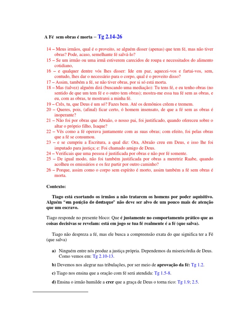 Tiago 2 14-26 | PDF | Fé | Abraão