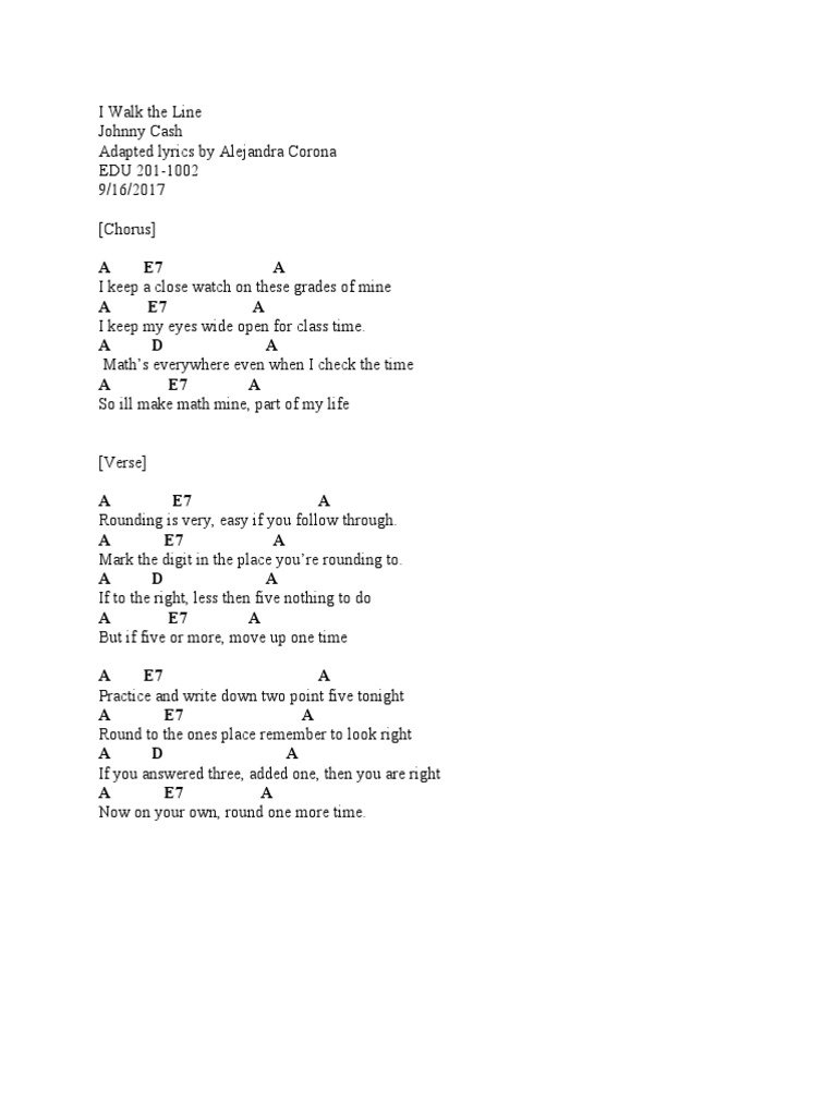 I Walk The Line Project PDF | PDF