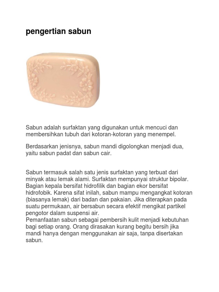 Pengertian Sabun | PDF