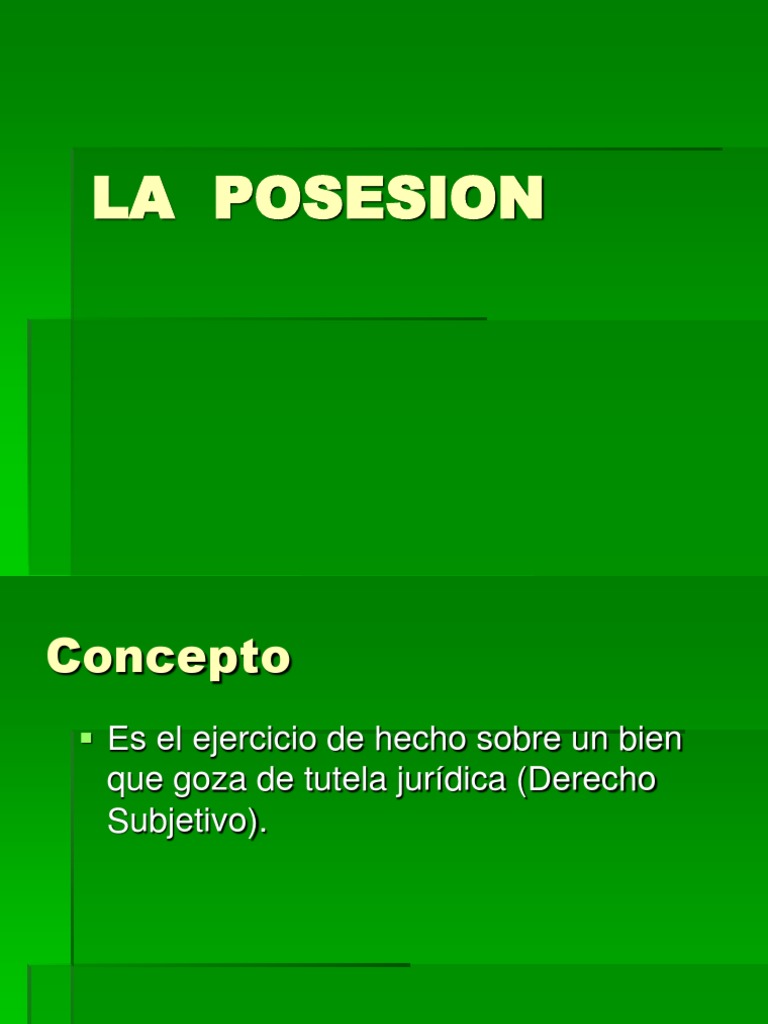 La Posesion | PDF | Posesión (Ley) | Instituciones sociales