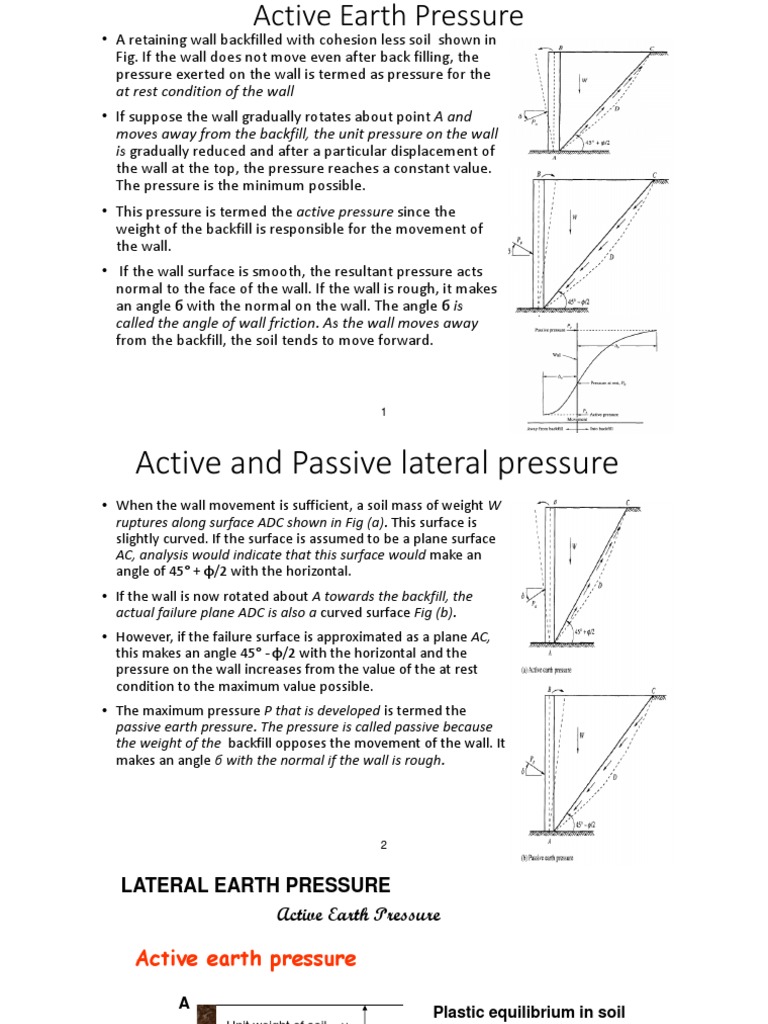 Active Passive Earth Pressure3 | PDF | Physical Quantities | Classical ...
