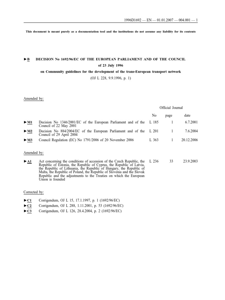 TEN Guidelines | PDF | European Union | High Speed Rail