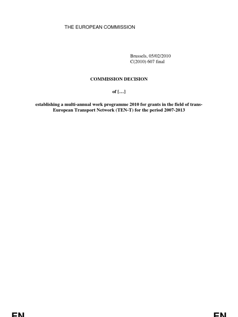 Annual Work Programme 2010 | PDF | European Union | European Commission