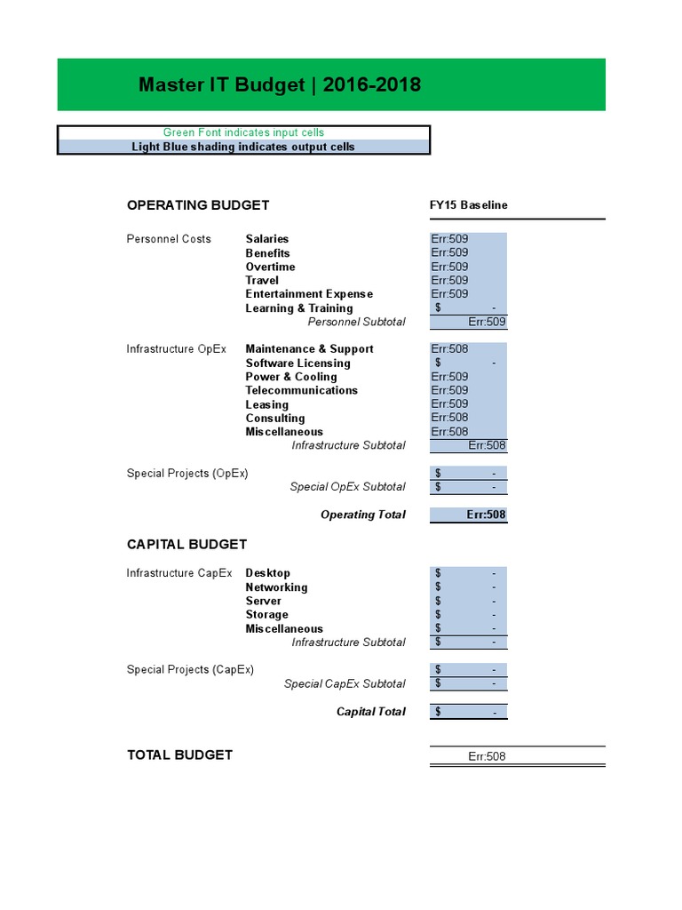 3 Year IT Budget Template | PDF | Network Switch | Office Equipment