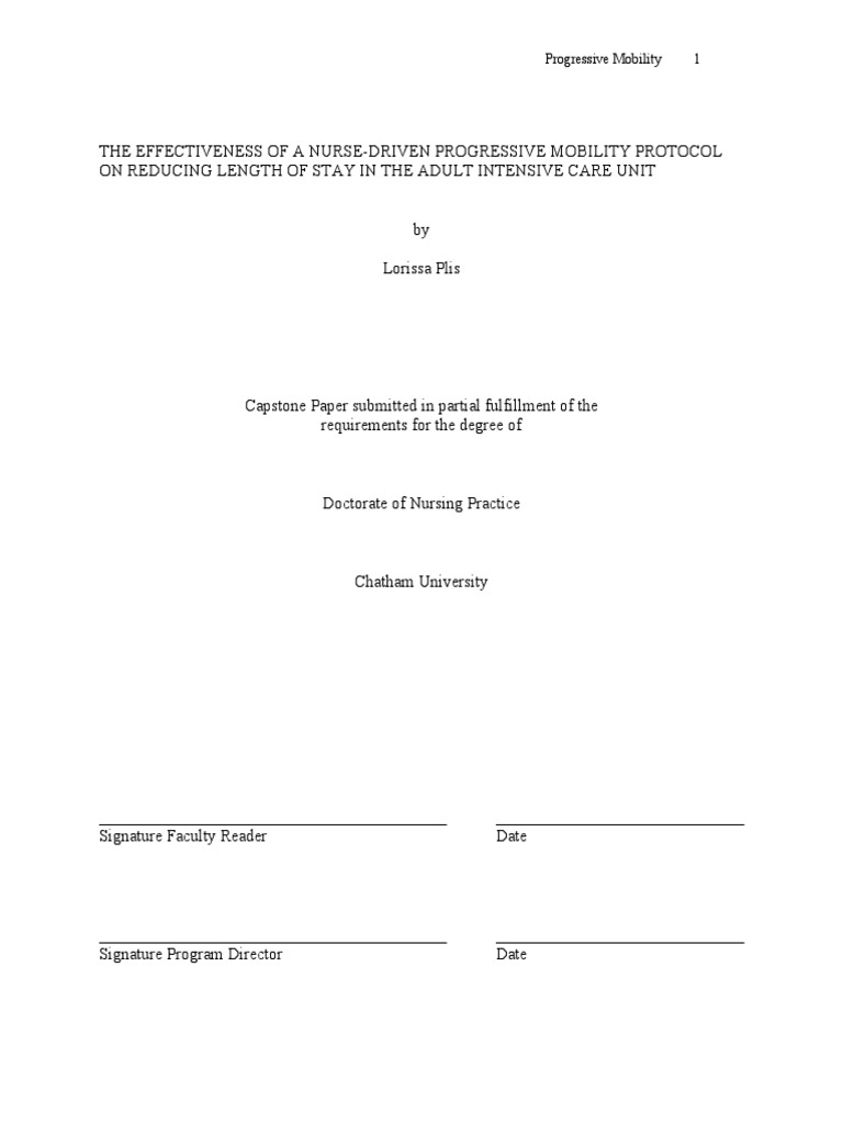 Plis.L.final Capstone | PDF | Intensive Care Medicine | Evidence Based Practice