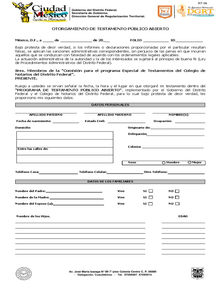 Testamento Publico Abierto | Ciudad de México | Voluntad y testamento