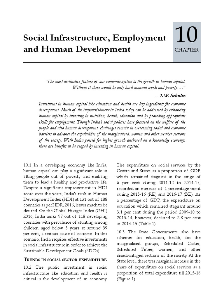 Social Infrastructure, Employment and Human Development: - T.W. Schultz ...