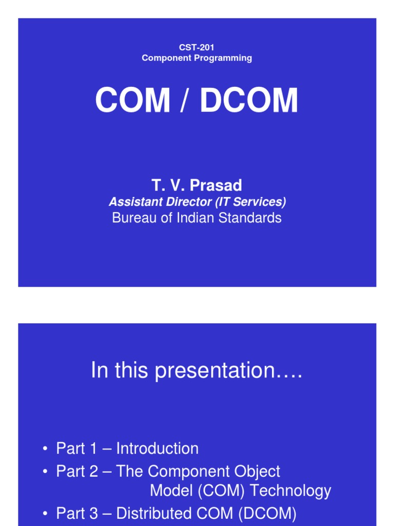 Com Dcom | PDF | Component Object Model | Component Based Software Engineering