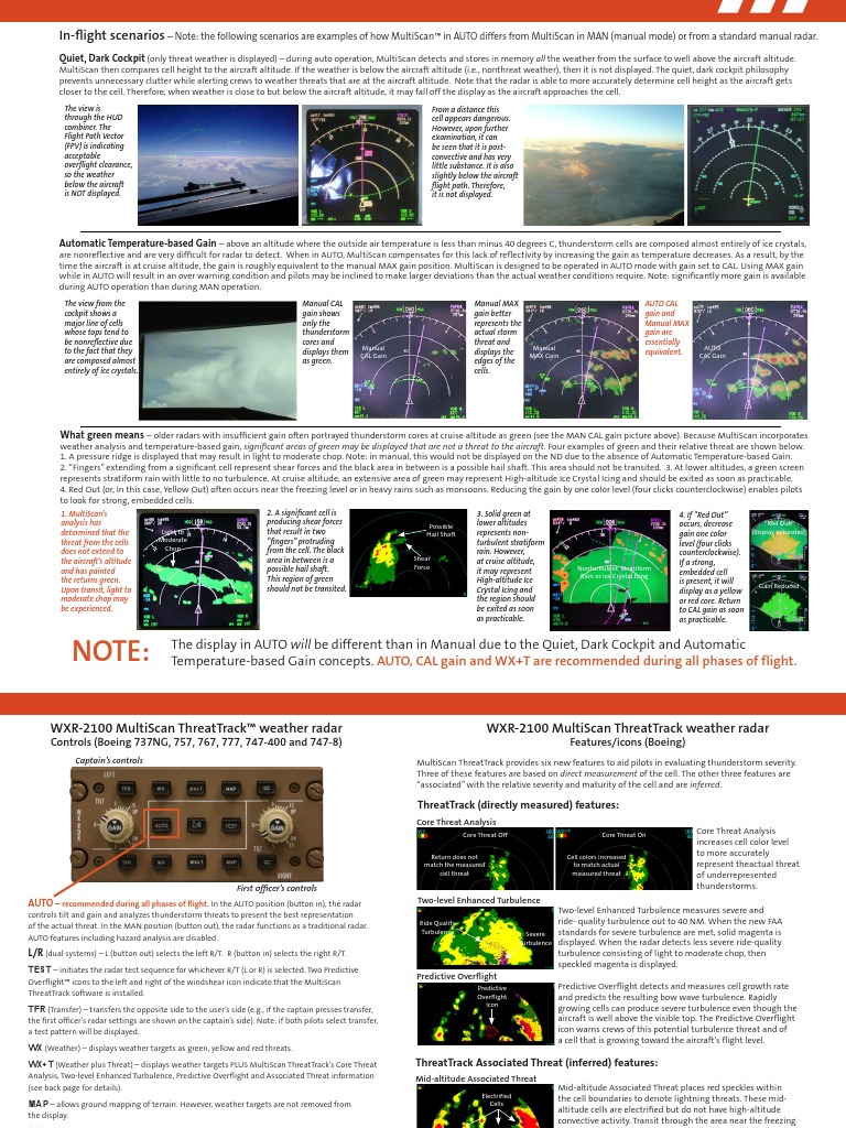 Multiscan Threattrack Quick Reference Guide Boeing | PDF | Altitude | Hail