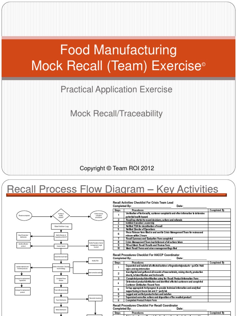 Mock Tracebility Exercise ASQ | PDF | Crisis Management | Hazard ...