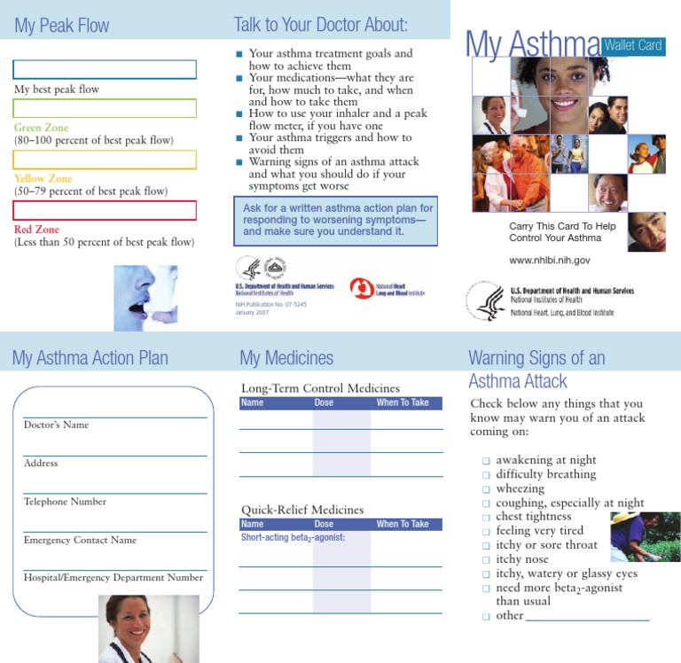 My Asthma Wallet Card | PDF | Asthma | Pulmonology