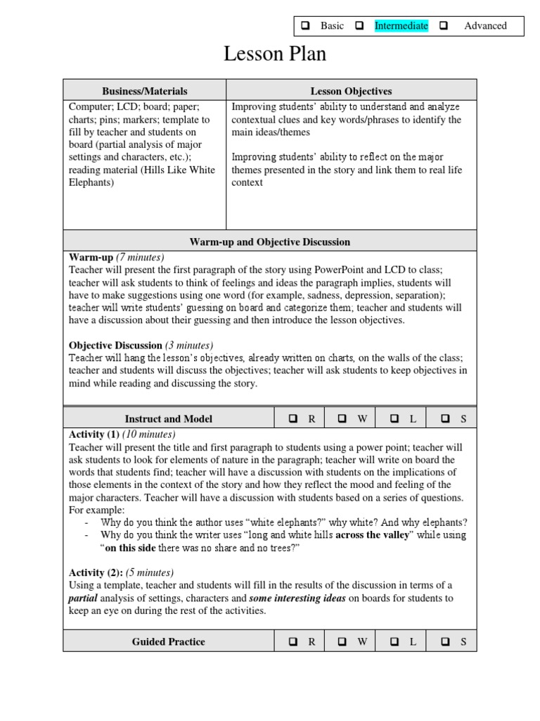Lesson Plan Reading PDF Foj | Lesson Plan | Teachers
