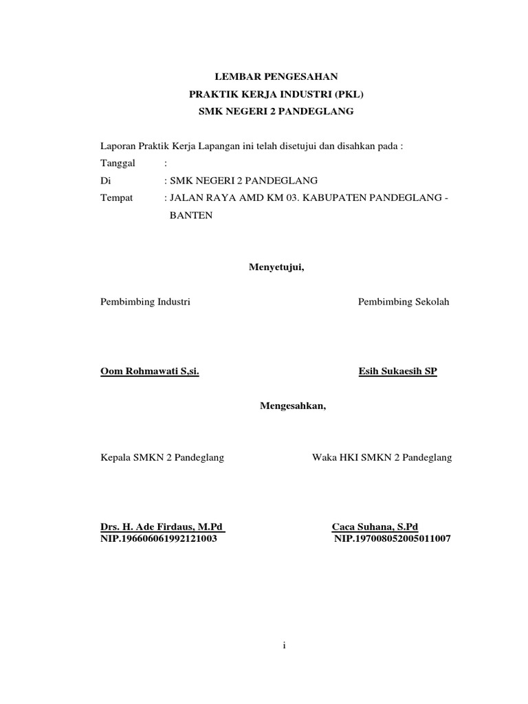 Lembar Pengesahan | PDF