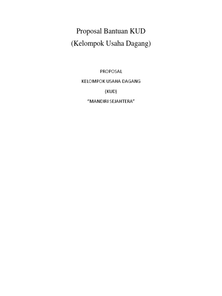 Proposal Bantuan KUD | PDF