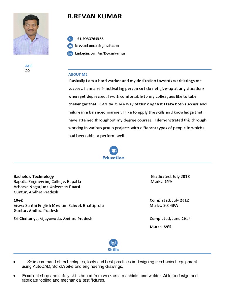 B.Revan Kumar: AGE About Me | Download Free PDF | Engineering | Mechanical Engineering