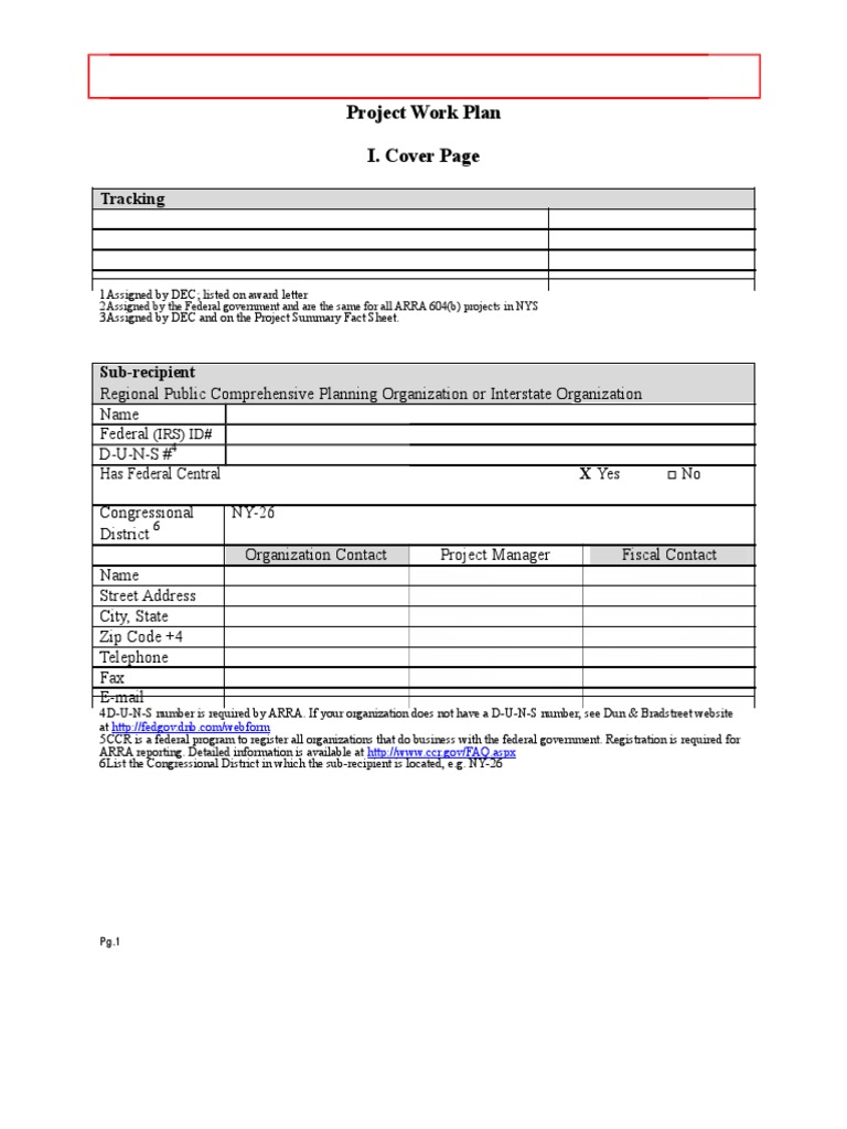 Project Work Plan I. Cover Page: Tracking | PDF | Invoice | General ...