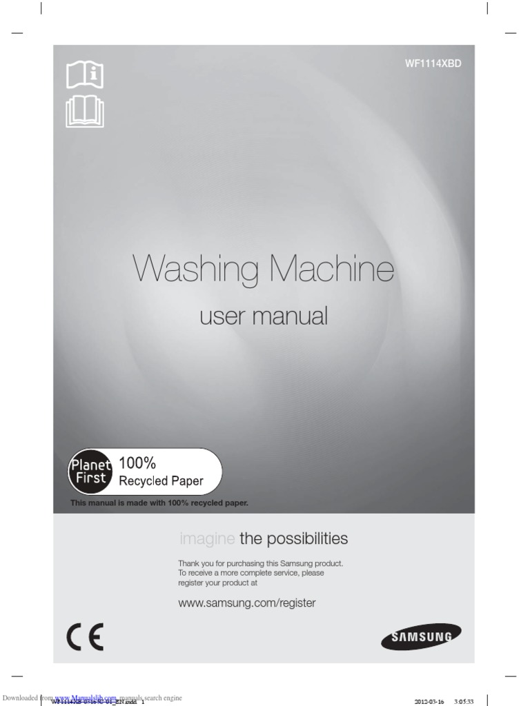 Samsung Washer User Guide | PDF | Ac Power Plugs And Sockets | Washing ...