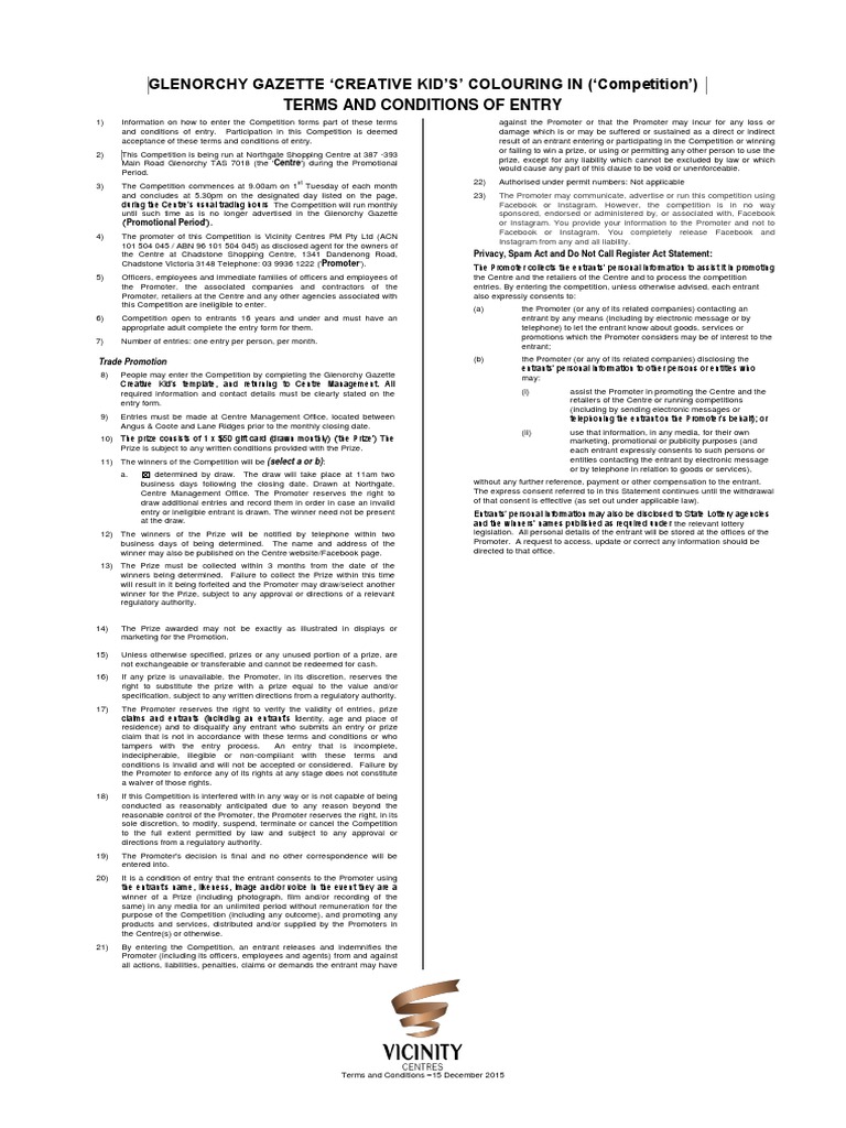 Terms and Conditions Template 23 | PDF | Competition | Virtue