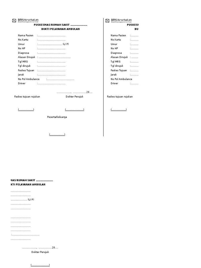 Form Klaim Ambulance | PDF