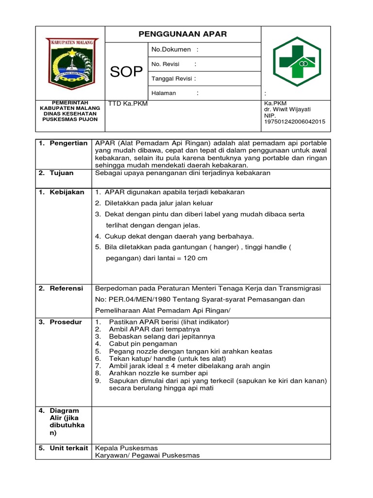 Sop Penggunaan Apar | PDF