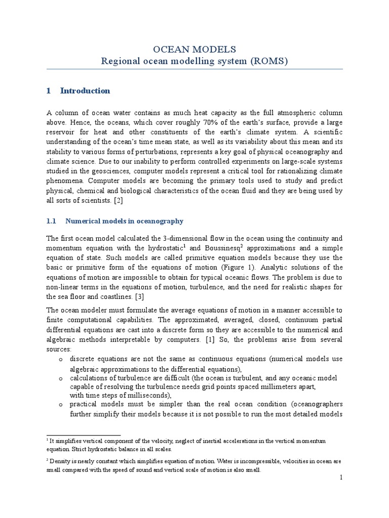 Ocean Models (ROMS) | PDF | Turbulence | Equations