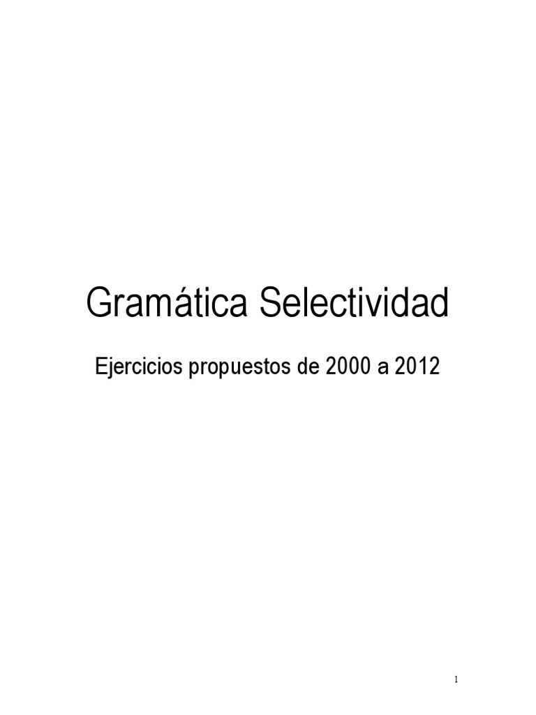 Gramática Selectividad PDF | PDF | Phrase | Langues