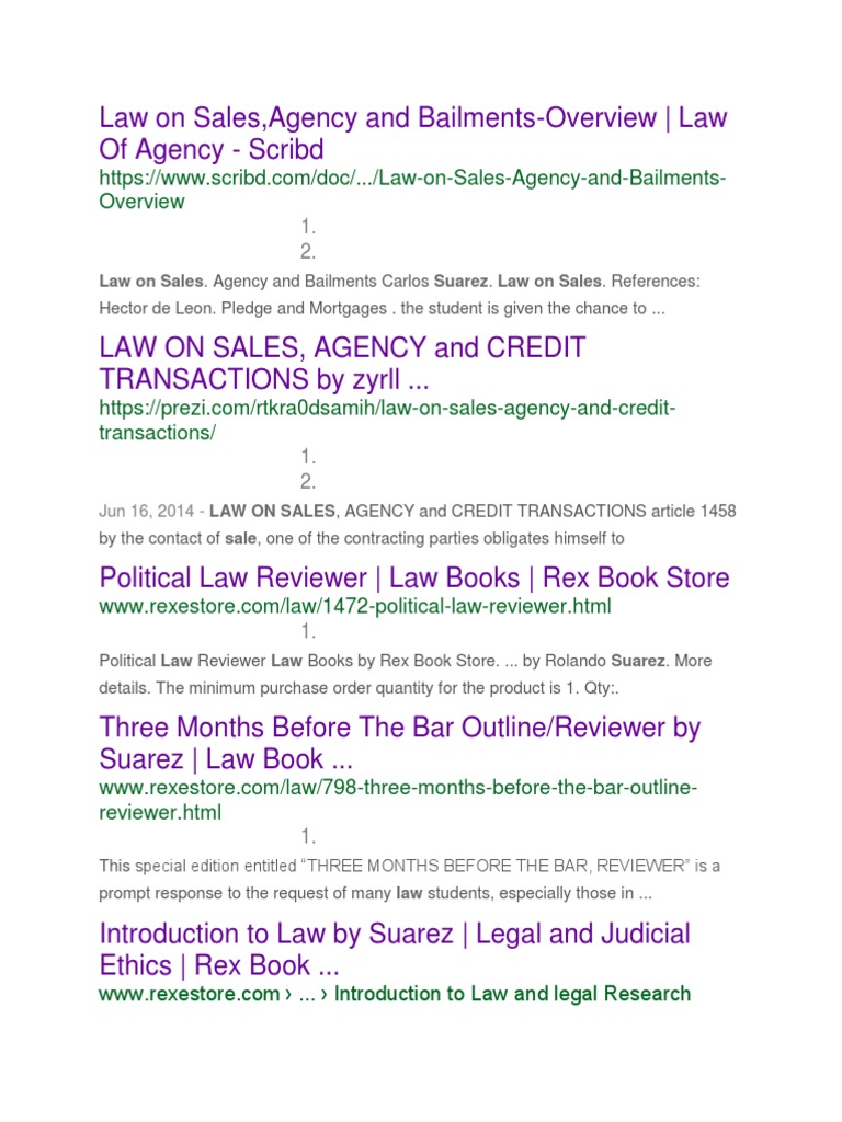Law On Sales Suarez Law On Sales | PDF | Virtue | Social Institutions