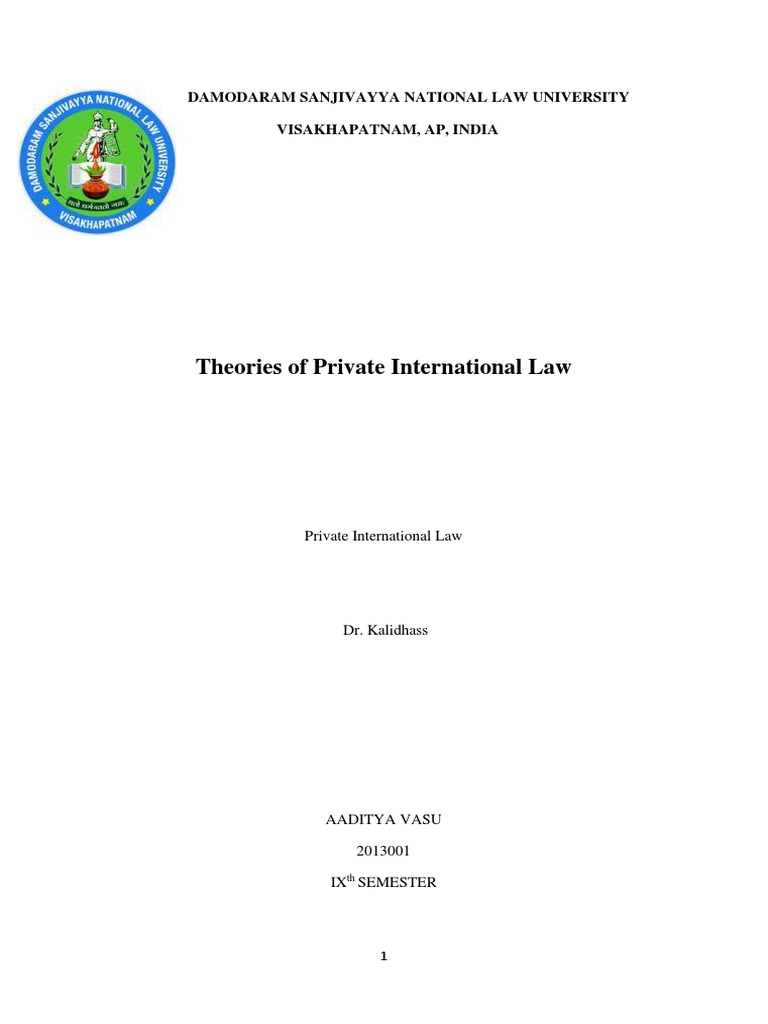 Theories Of Private International Law Pdf Precedent International Law