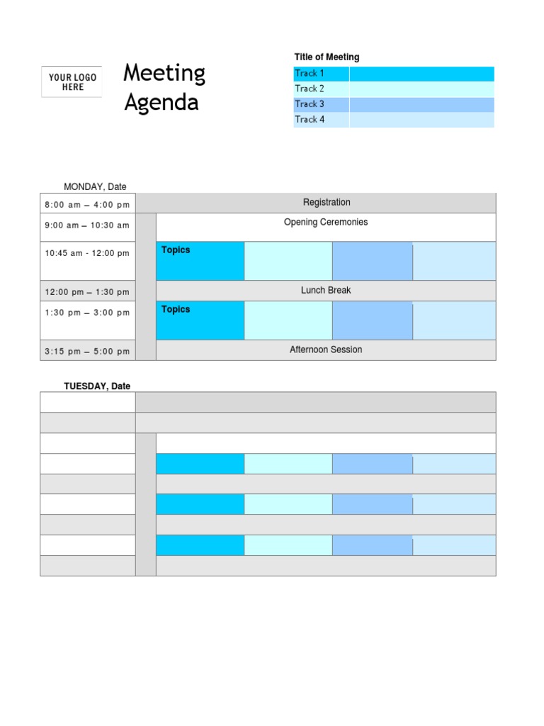 Meeting Agenda: Track 1 Track 2 Track 3 Track 4 | PDF