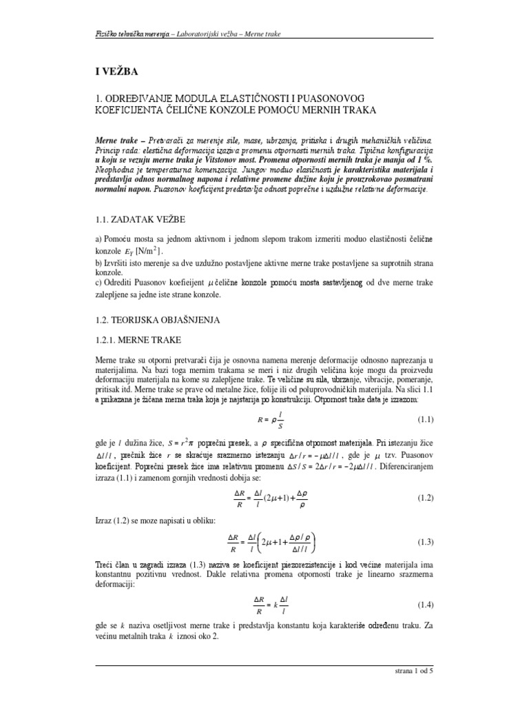 Vezba 1 - Merne Trake PDF | PDF