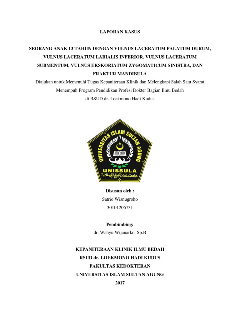 Laporan Kasus Fraktur Palatum DR - Wahyu Wijanarko, SP.B | PDF Laporan Kasus Fraktur Palatum DR - Wahyu Wijanarko, SP.B | PDF