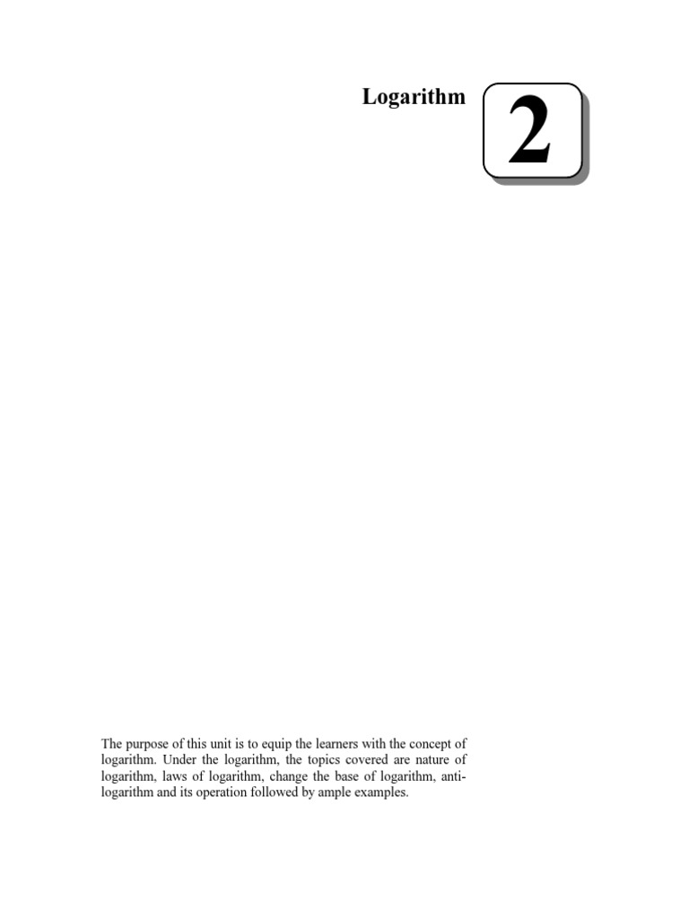 Maths Log Unit-02 | PDF | Logarithm | Combinatorics
