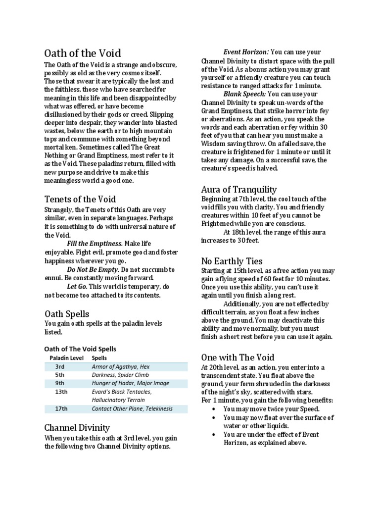 Oath of The Void | PDF | Science | Philosophical Science