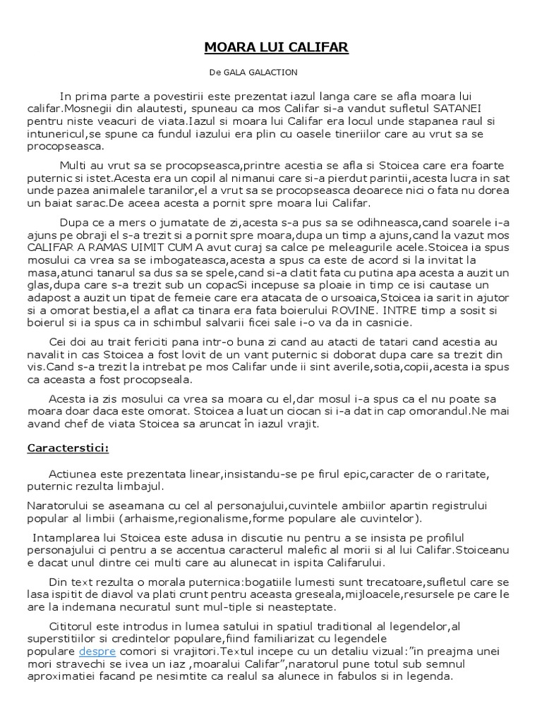 Moara Lui Califar | PDF