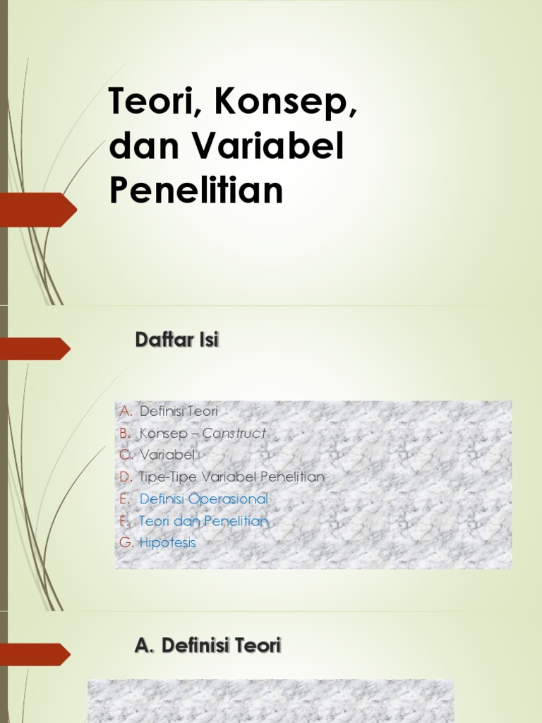 Teori, Konsep, Dan Variabel Penelitian | PDF