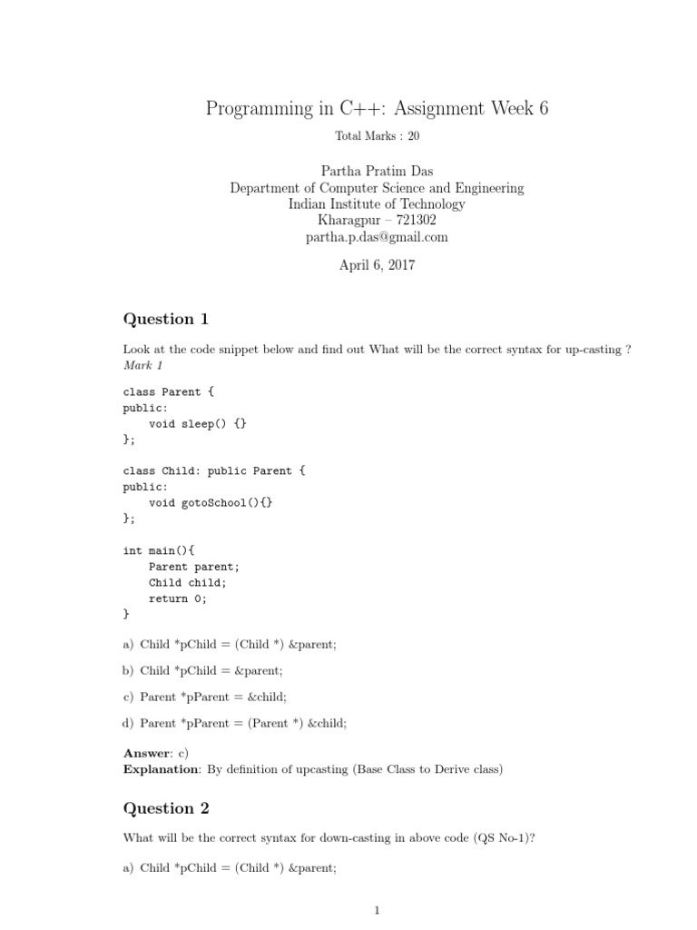 Assignment - Week6 - C++ - 2nd - Run - Solution | PDF | Class (Computer Programming ...