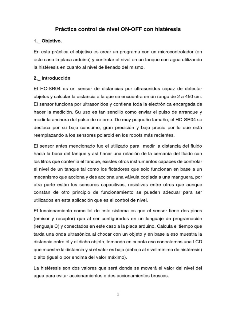 Control de Nivel | PDF | Arduino | Sensor