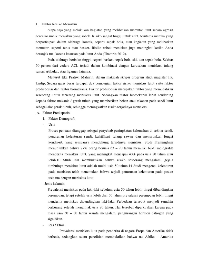 Faktor Resiko Meniskus | PDF