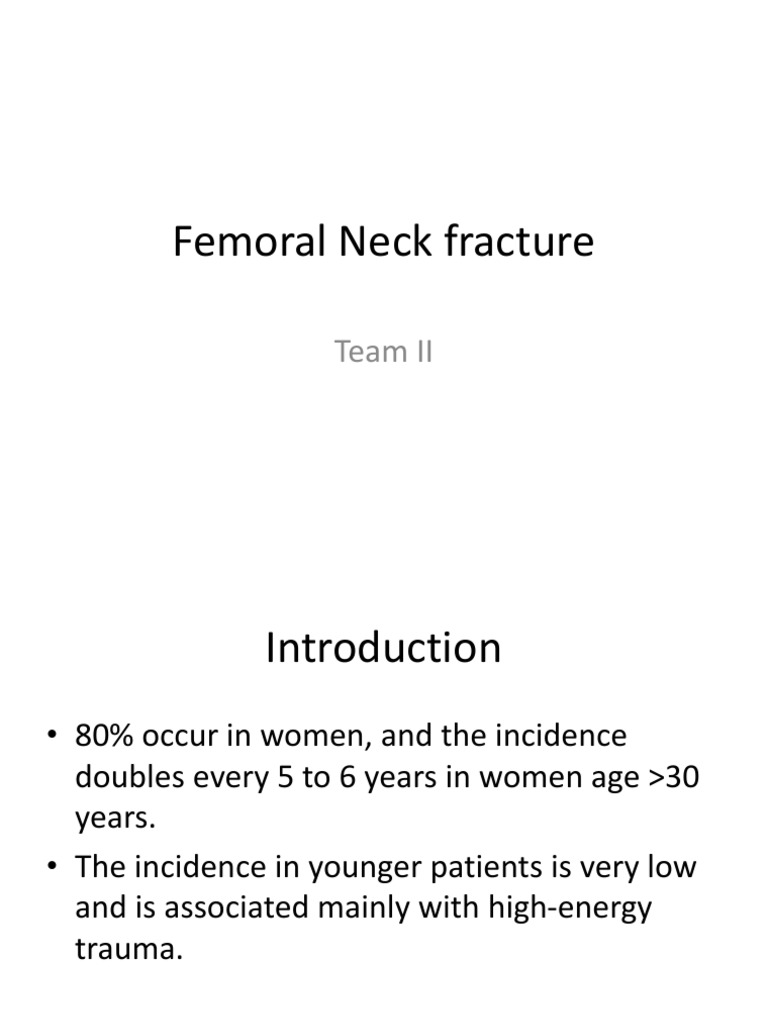 Femoral Neck Fracture FE | PDF | Hip | Anatomical Terms Of Location