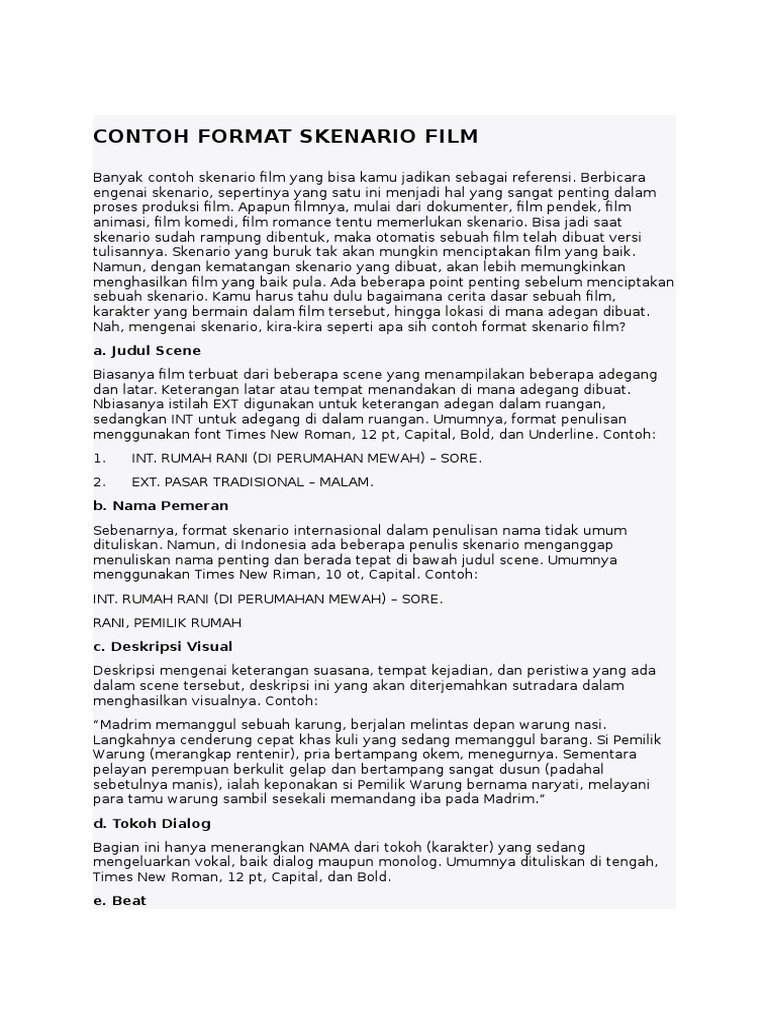 Format Script Film - Odt | PDF