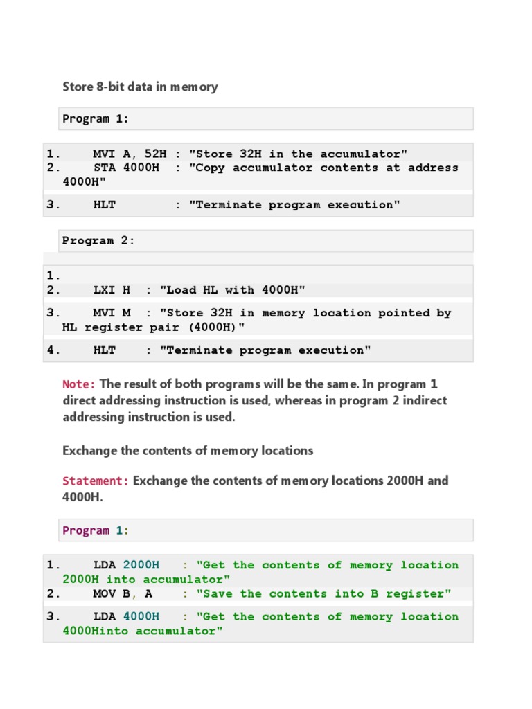 8085 Programs | PDF | Computer Memory | Computer Architecture