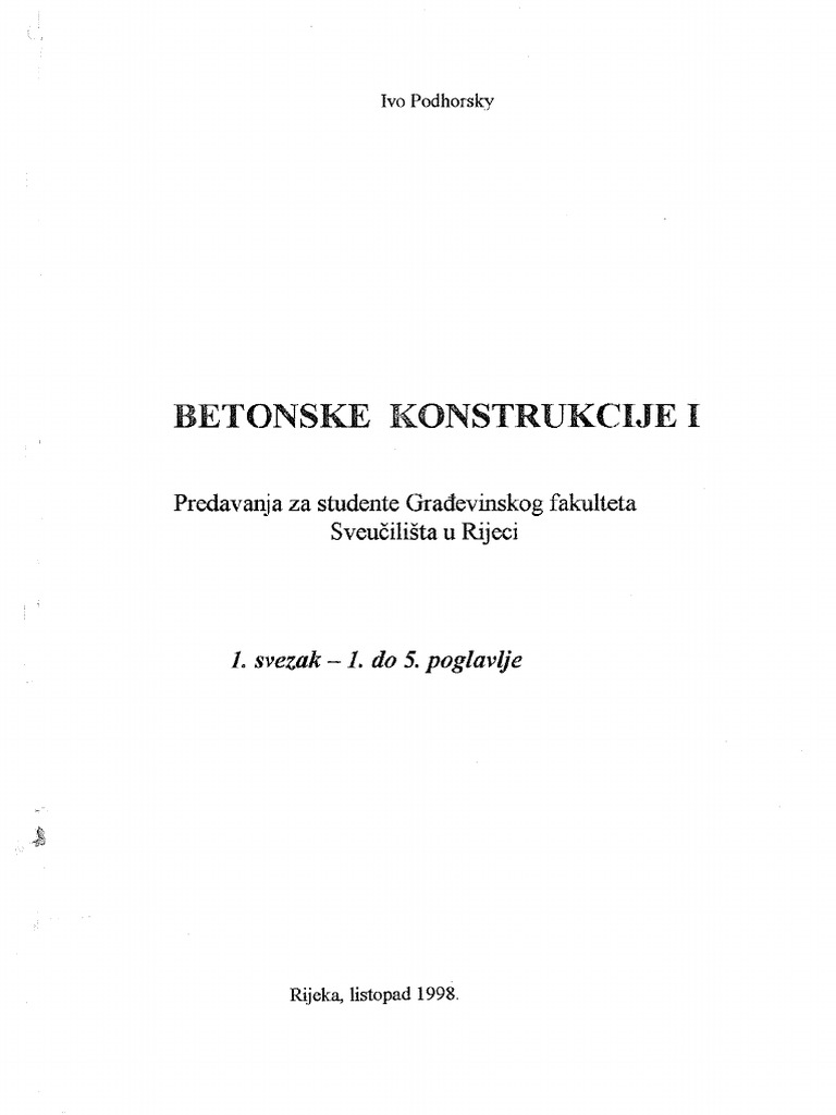 Betonske Konstrukcije 1 1 | PDF