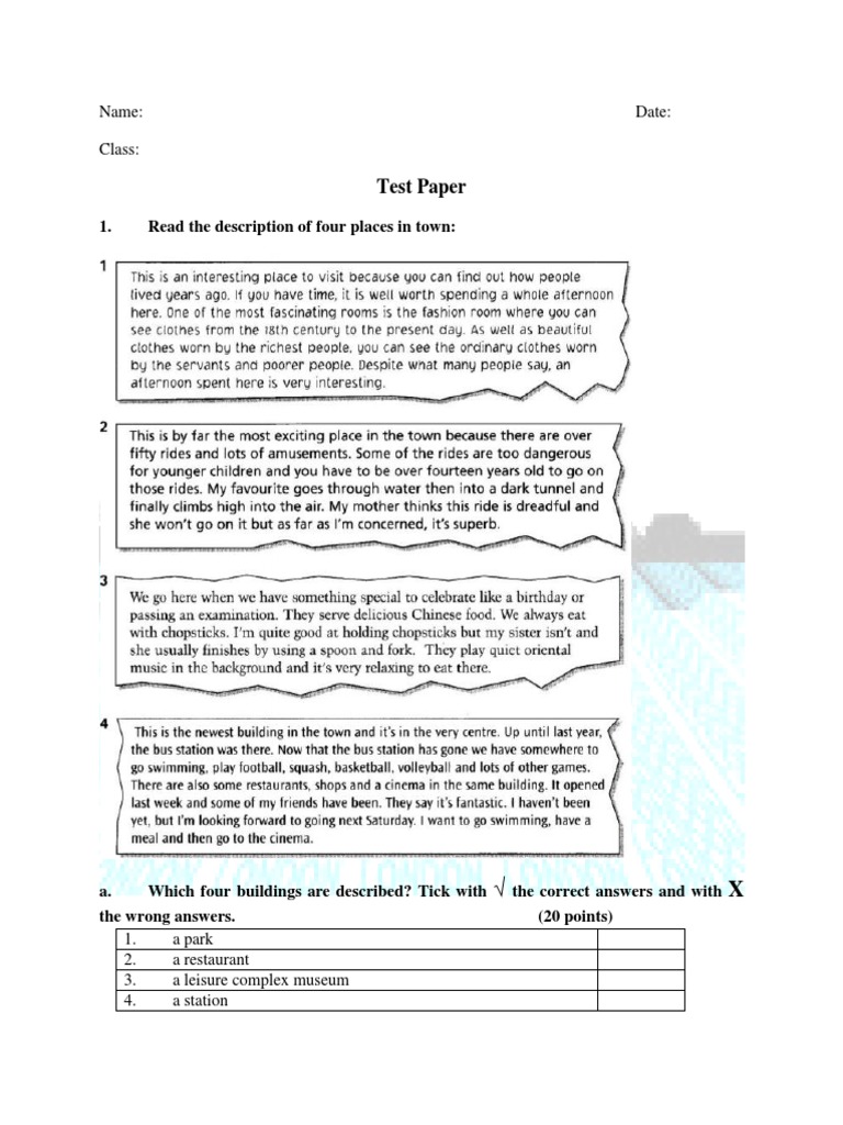 Test Paper: Name: Date: Class | PDF | Linguistics | Cognitive Science