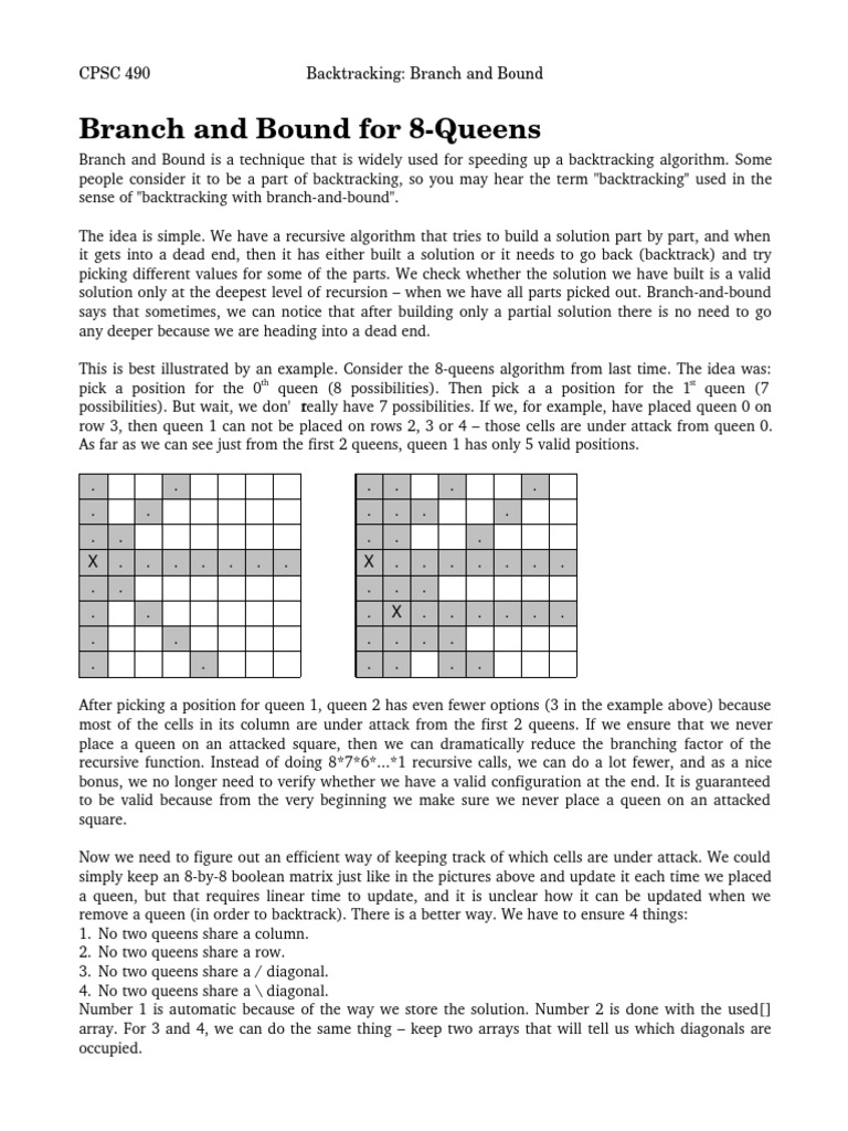 Branch and Bound For 8 Queens: TH ST | Download Free PDF | Vertex ...