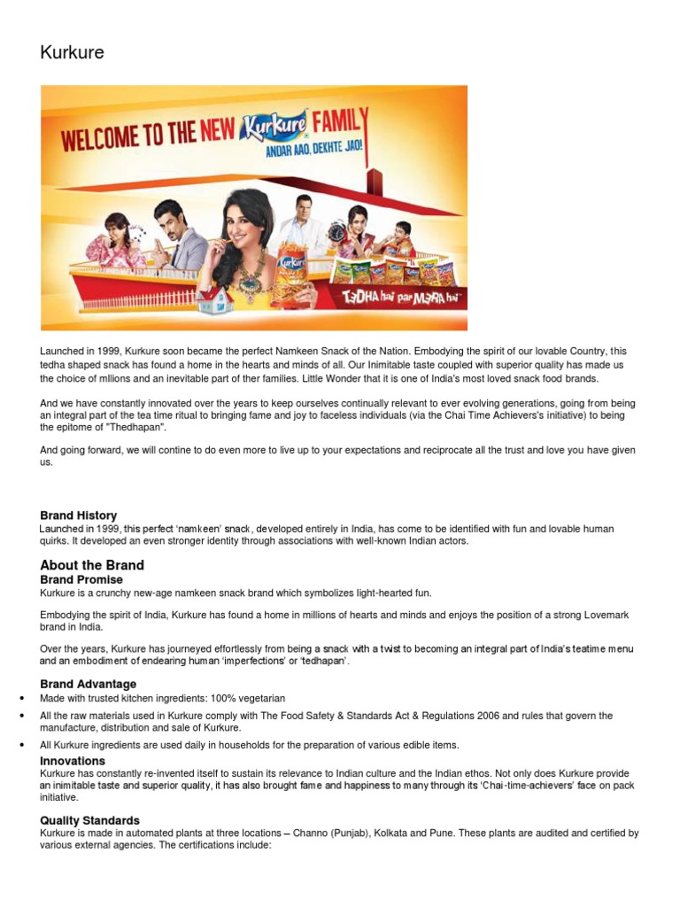 Kurkure: About The Brand | PDF | Brand | Advertising