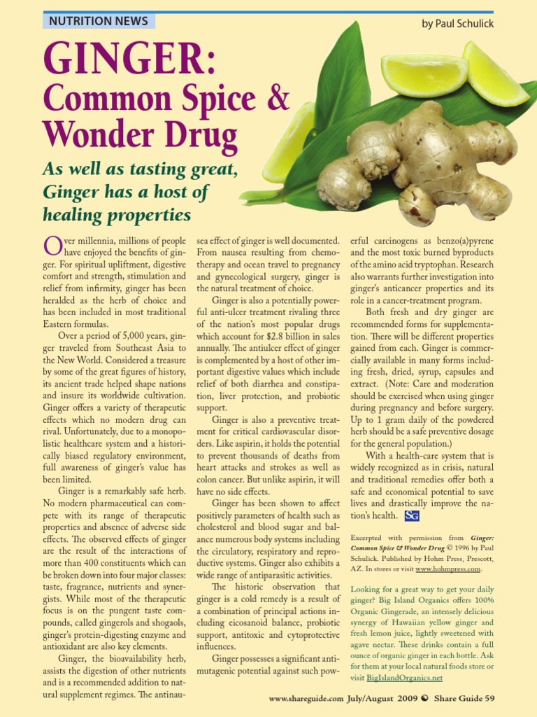 GINGER- Common Spice & Wonder Drug | Ginger | Pharmaceutical Drug