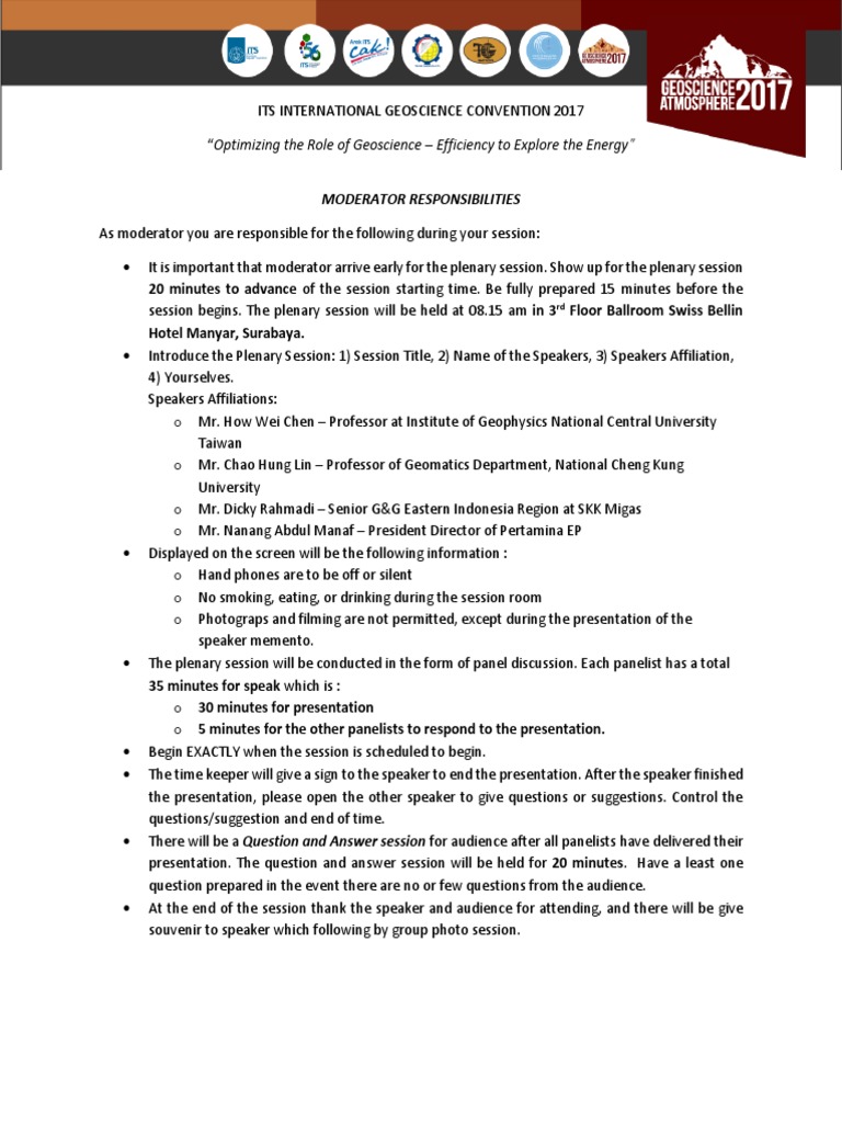 Moderator Responsibilities | PDF