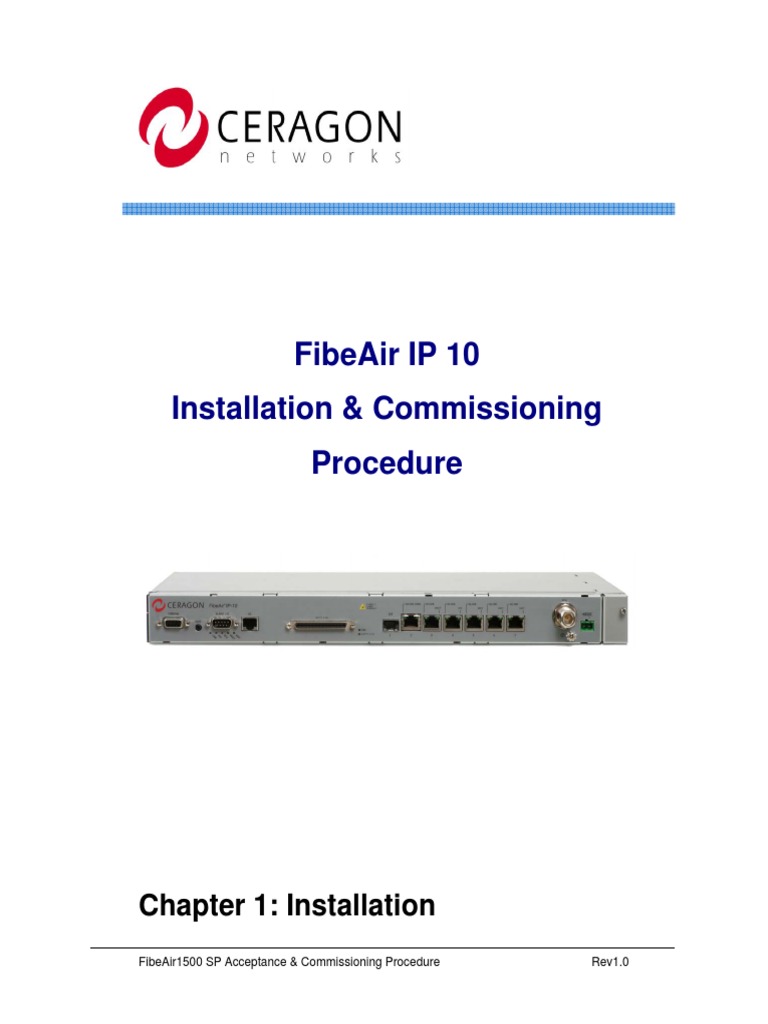 Ceragon IP 10 Installation and Commissioning Procedure For Vender | PDF | Duplex ...