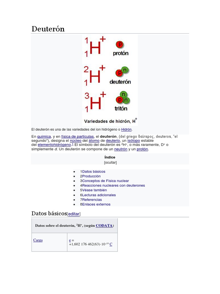 Deuterón | Deuterio | Quimica nuclear