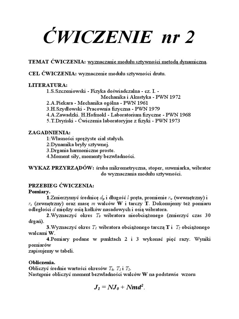 CW02 Moduł Sztywnosci | PDF